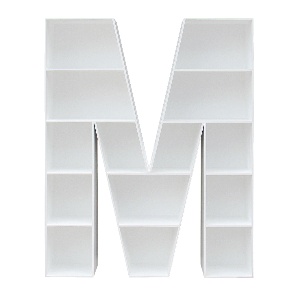 ALPHABET - Bookcase L130 x H165 - White | Furniture & Decoration｜Decosy ...