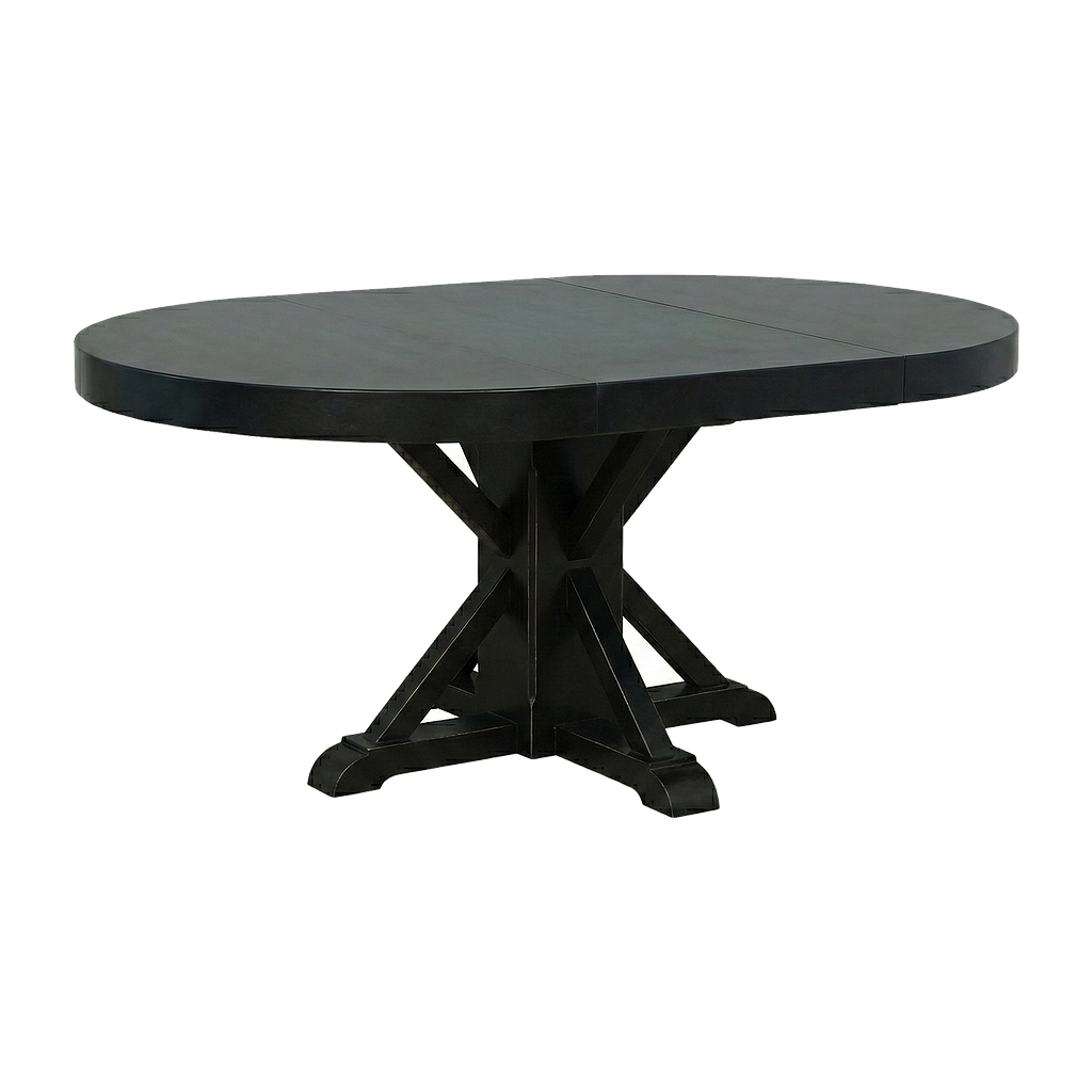 HAKON - Extendable dining table L120/182 x H76 - Brocante black ...