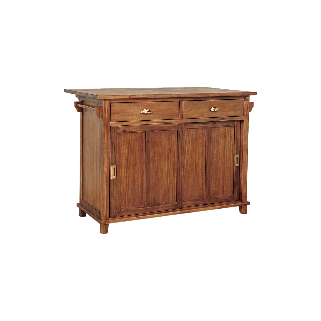 DEE - Kitchen island L120 x W50/70 - Brocante white and washed antic ...
