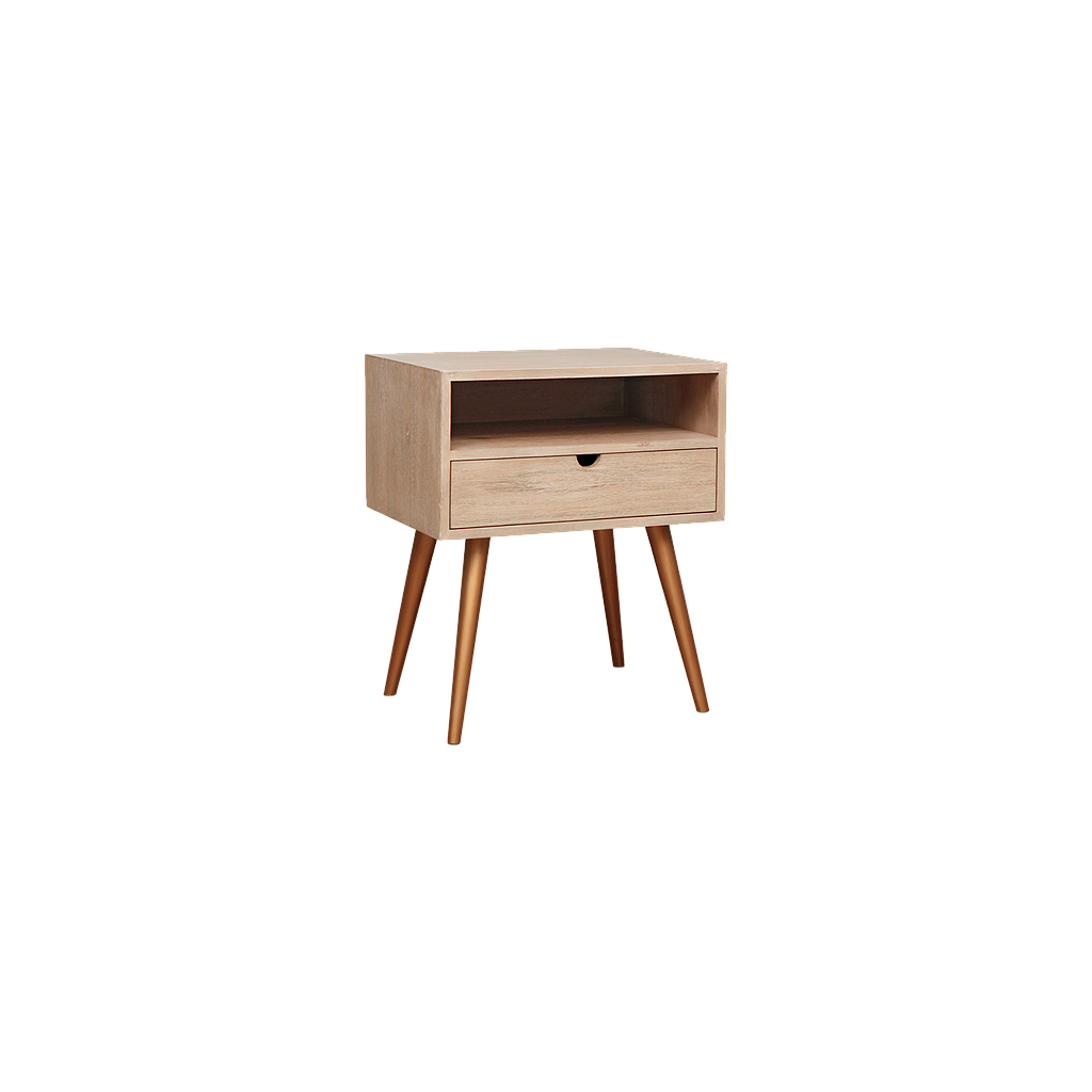 MATIJA - Bedside table H60 - Toffee and Vintage brass | Furniture & Decoration｜Decosy Vietnam