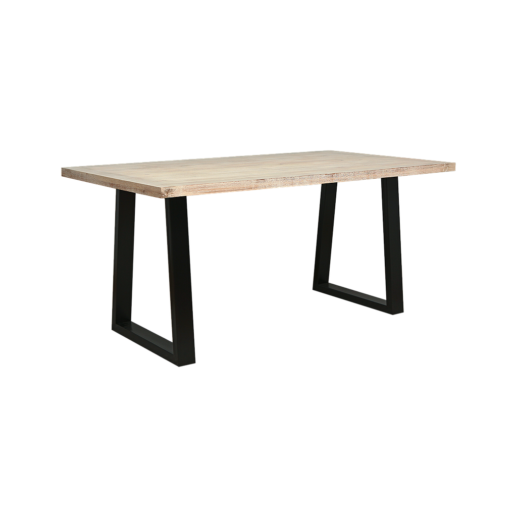 JADE - Dining table L160 x W90 - Matt black and Whitened acacia ...