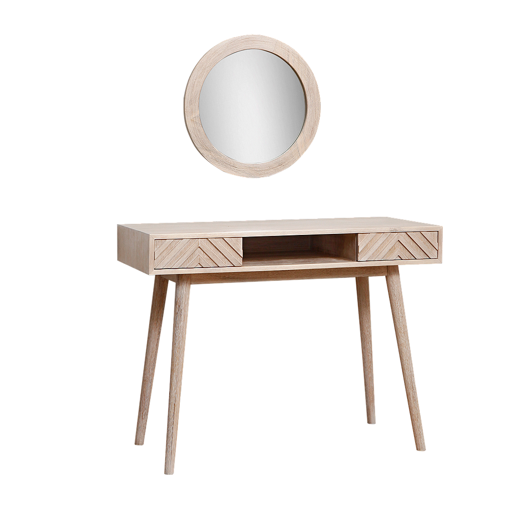 PORTO - Dressing table L100 x W45 - Whitened acacia | Furniture ...