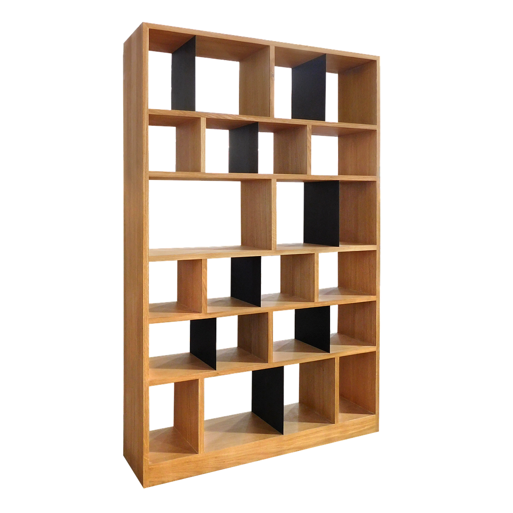 SEATTLE - Shelf L130 x H210 - Natural oak and Matt black | Furniture ...