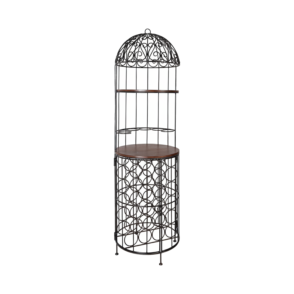 JUDITH - Wrought iron bar cage H170- Burnish and Washed antic ...